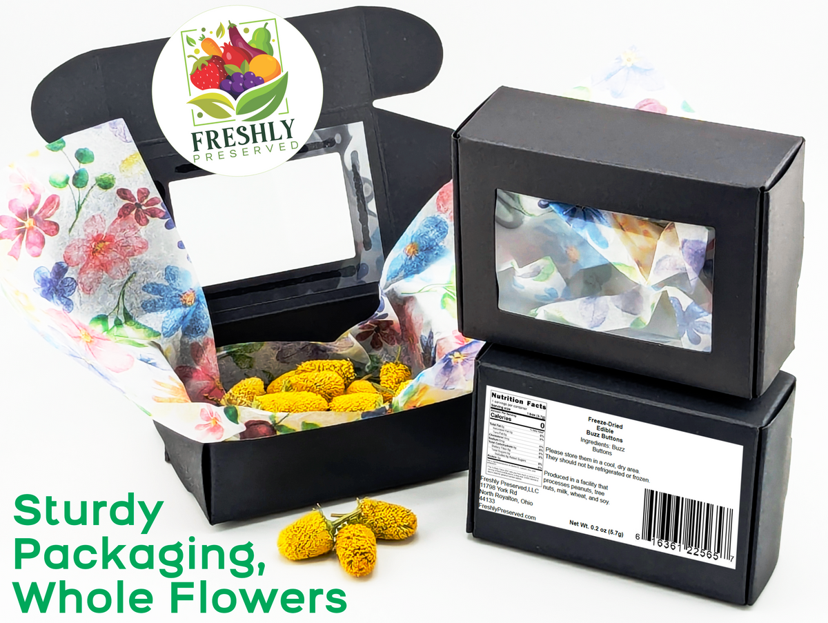 Freeze-Dried Edible Buzz Buttons | .2oz | Edible Flowers | Freshly ...